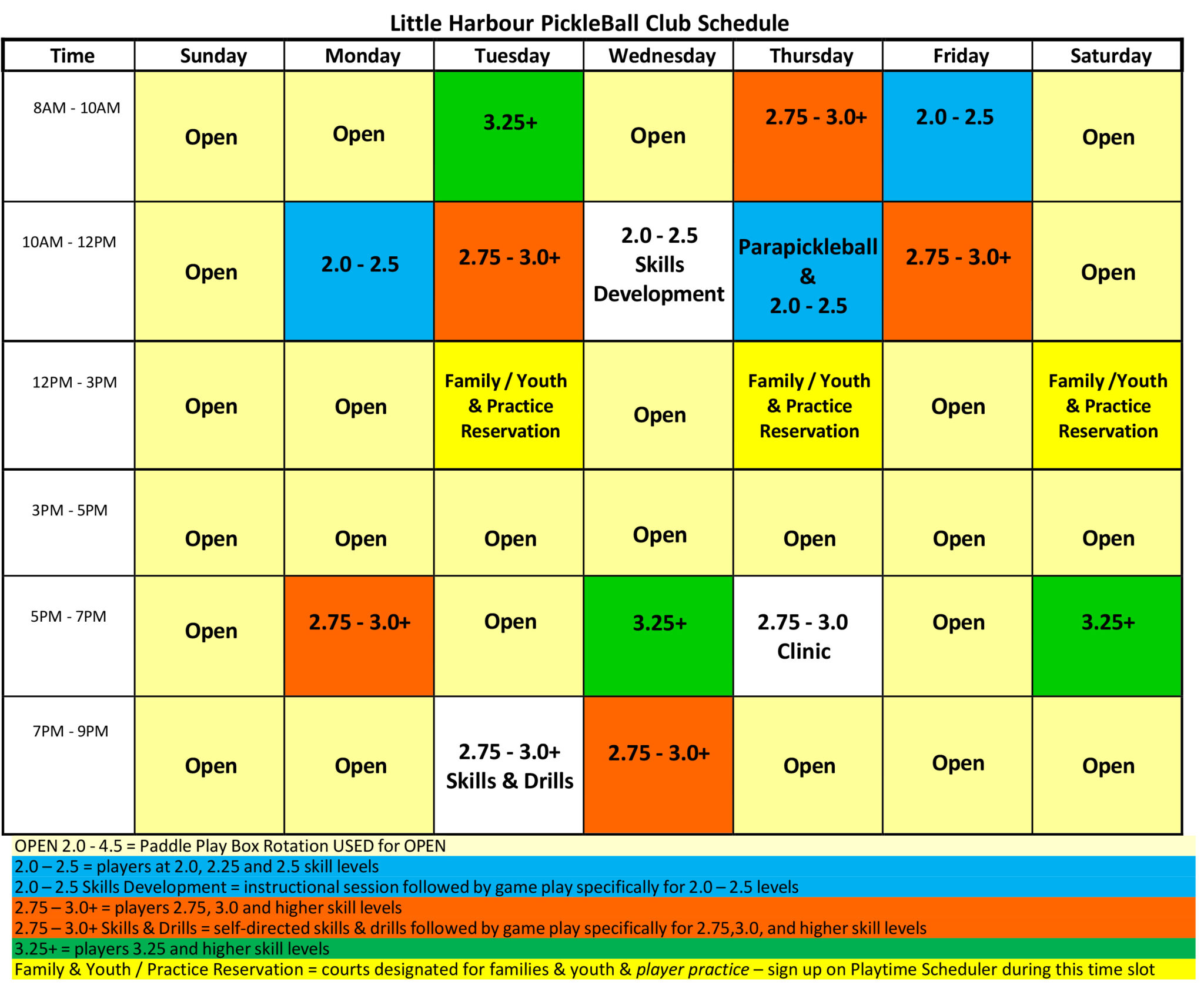 Playtime Scheduler & Weekly Calendar - Little Harbour Nova Scotia